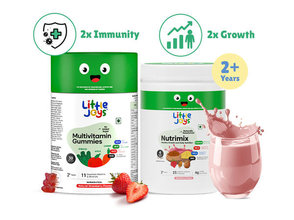 Buy Little Joys Nutrition Powder & Multivitamin Gummies Kit for Kids