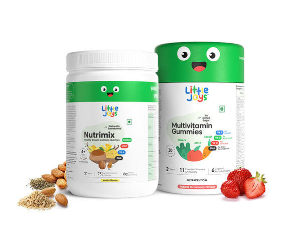 Buy Little Joys Nutrition Powder & Multivitamin Gummies Kit for Kids