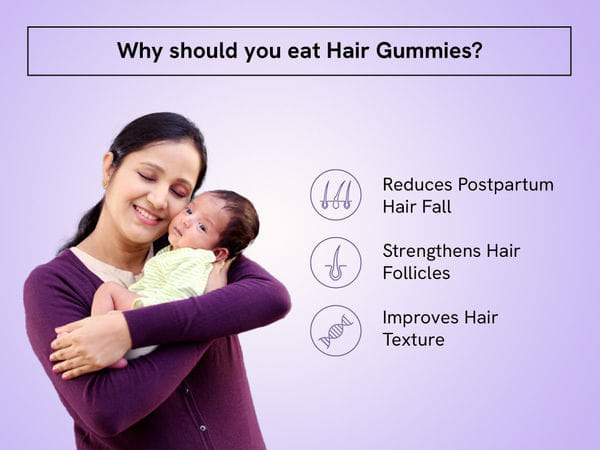 Biotin Hair Gummies for Post-Pregnancy Hair Fall