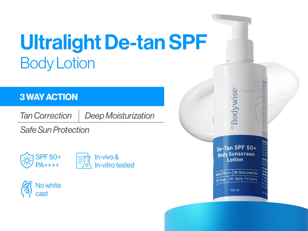 Buy De-Tan SPF 50+ Body Sunscreen Lotion For Women Clinically Tested ...